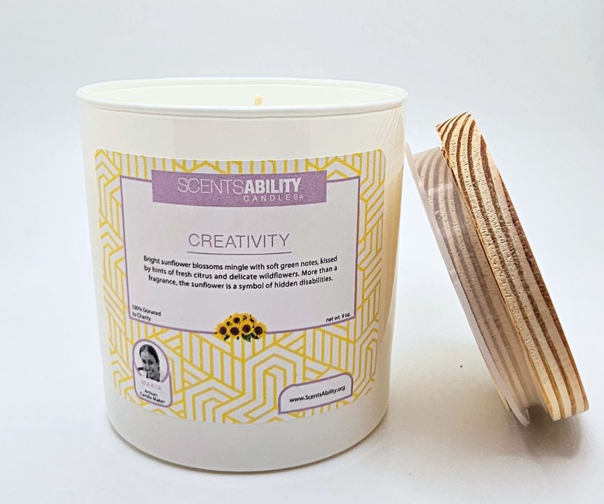 The CREATIVITY Candle | 9-oz Soy Blend Wax Candle | ScentsAbility Candles